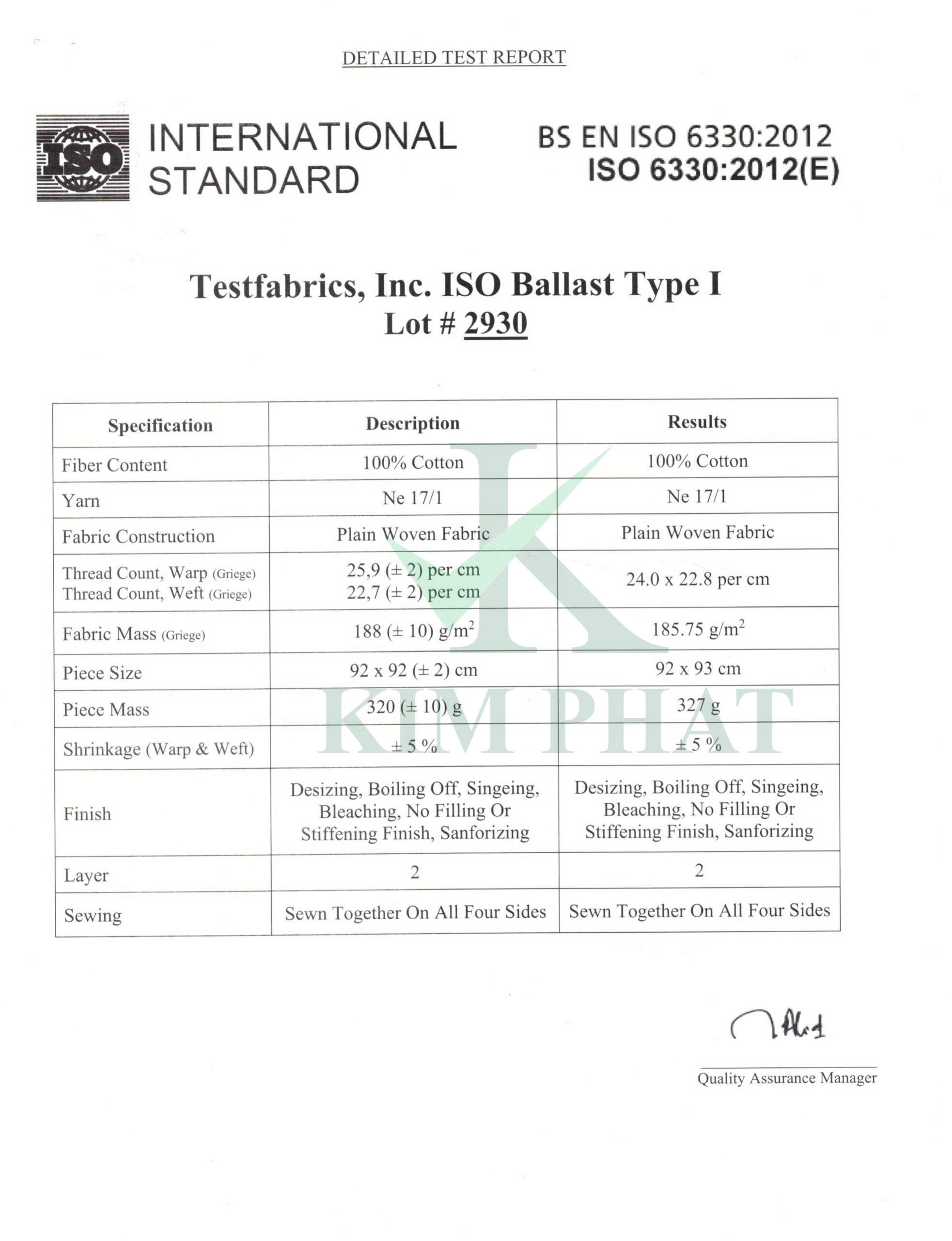 ISO BALLAST TYPE I